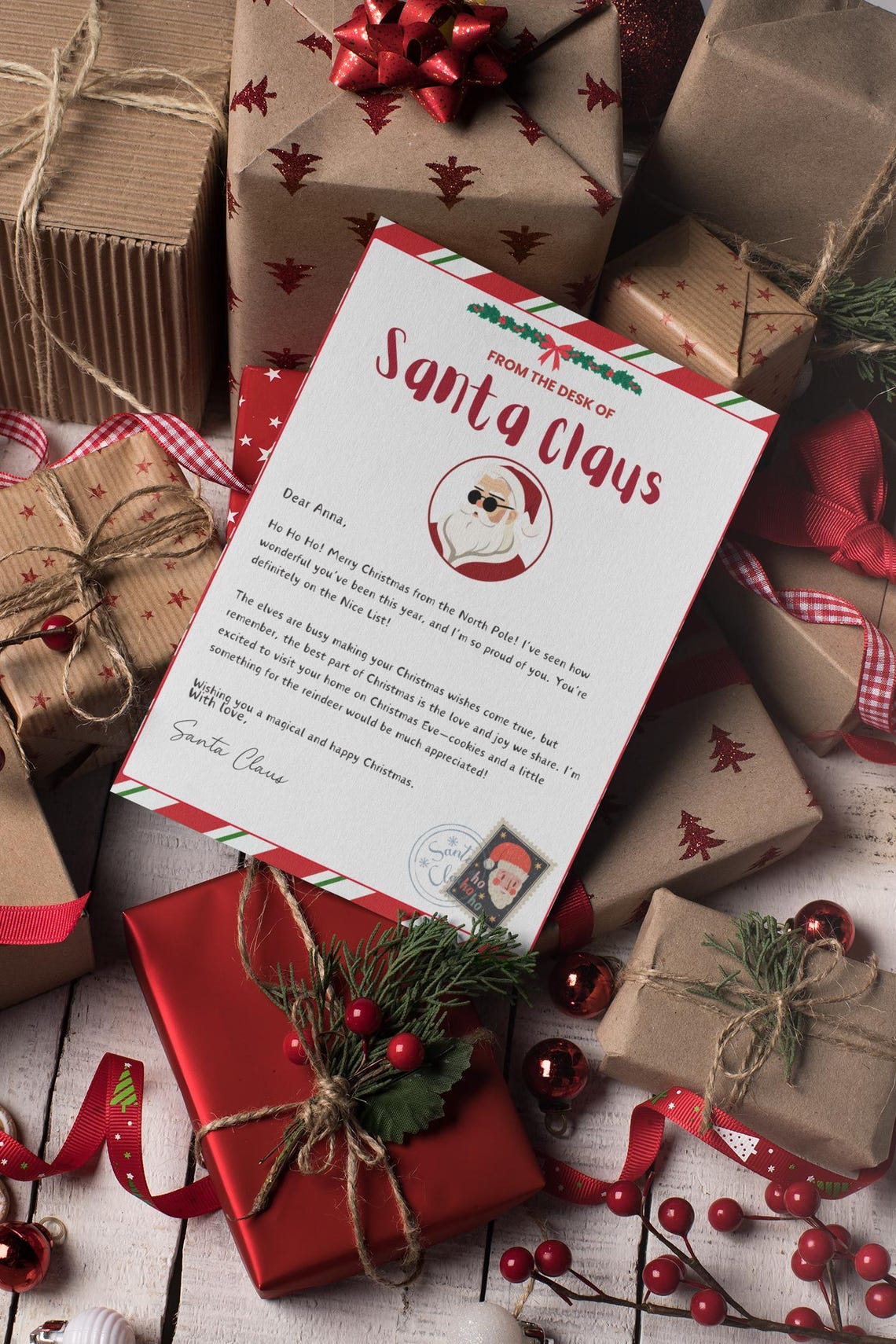 Personalized Santa Letter Template | Editable Christmas Printable ...