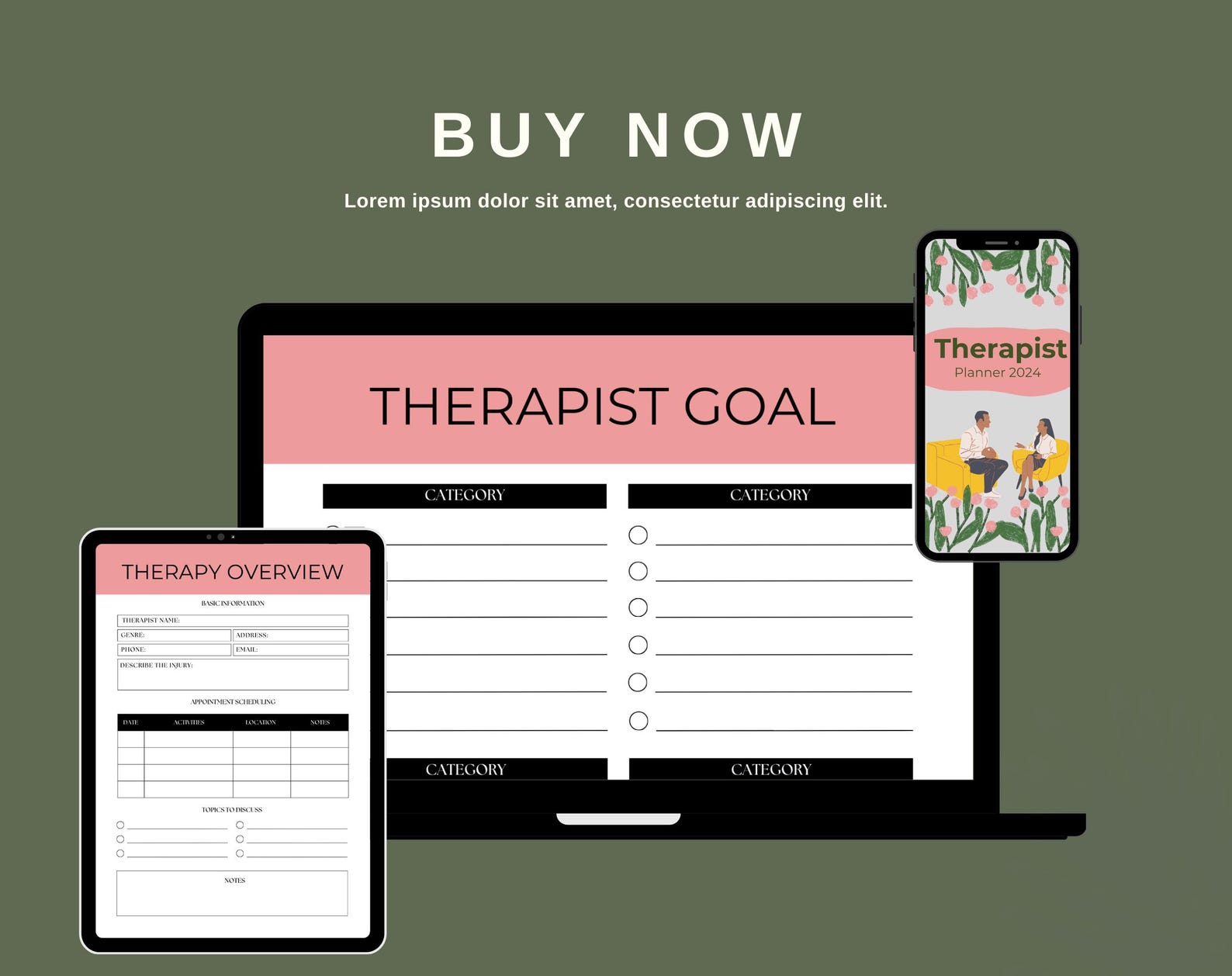 Therapist Planner, Therapy Planner, Therapy Notes, Physical Therapy ...