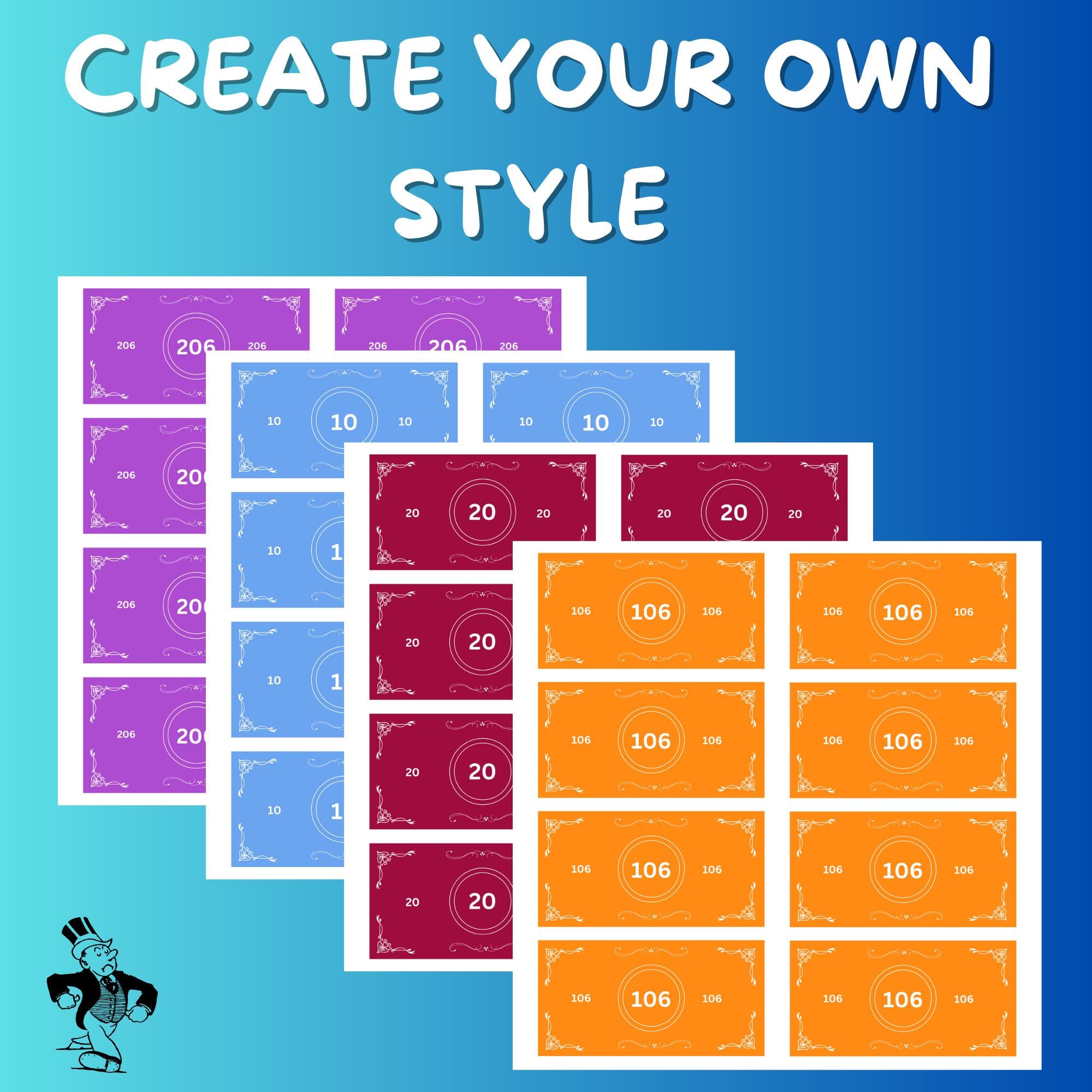 Editable Monopoly Template Canva Gameboard DIY Game Personalized ...