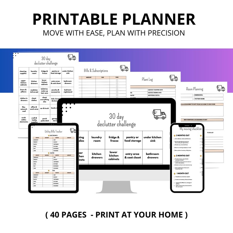 Moving Checklist Moving Planner Moving Binder Moving Out Planner Moving ...