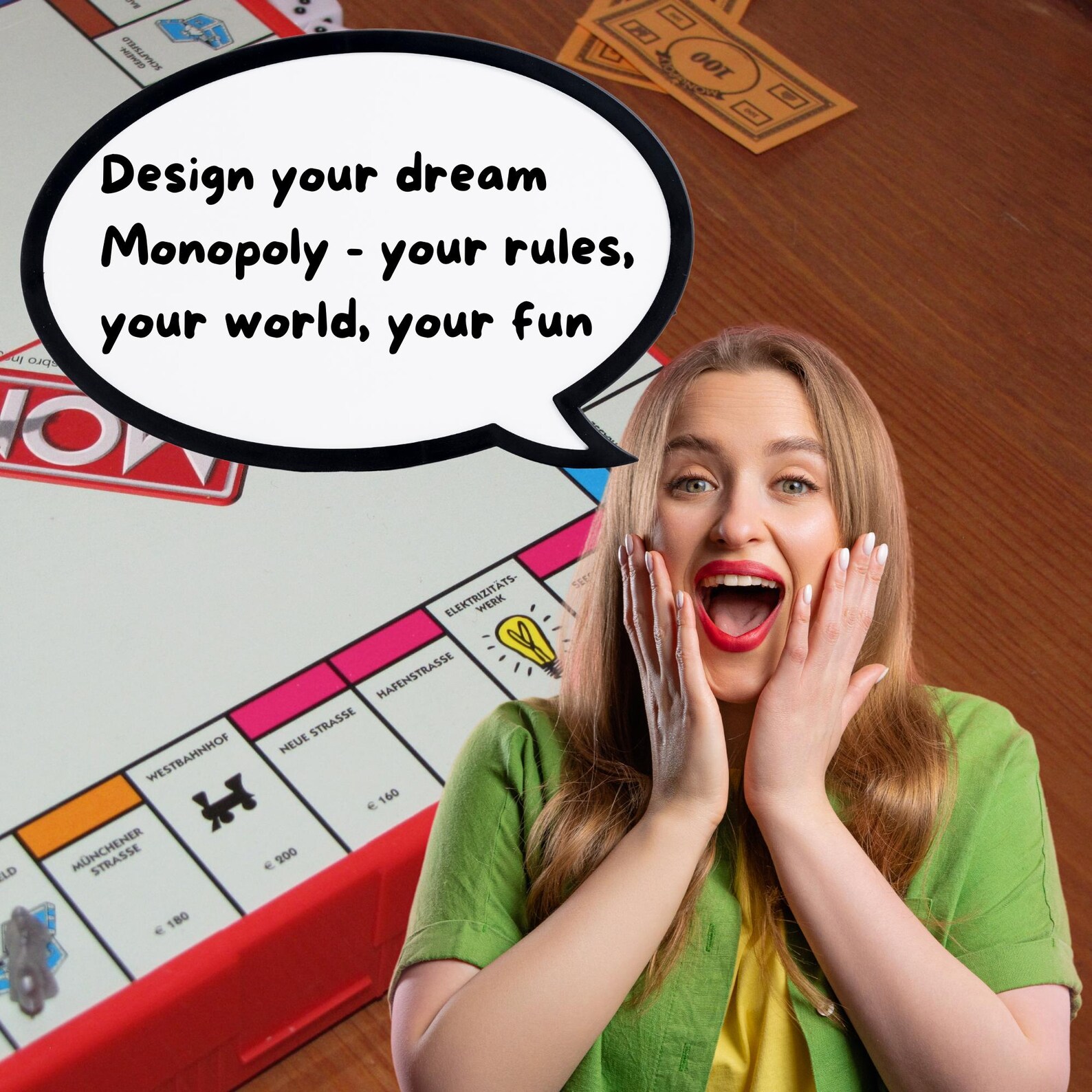 Editable Monopoly Game Board Template, DIY Personalized Family Gift ...