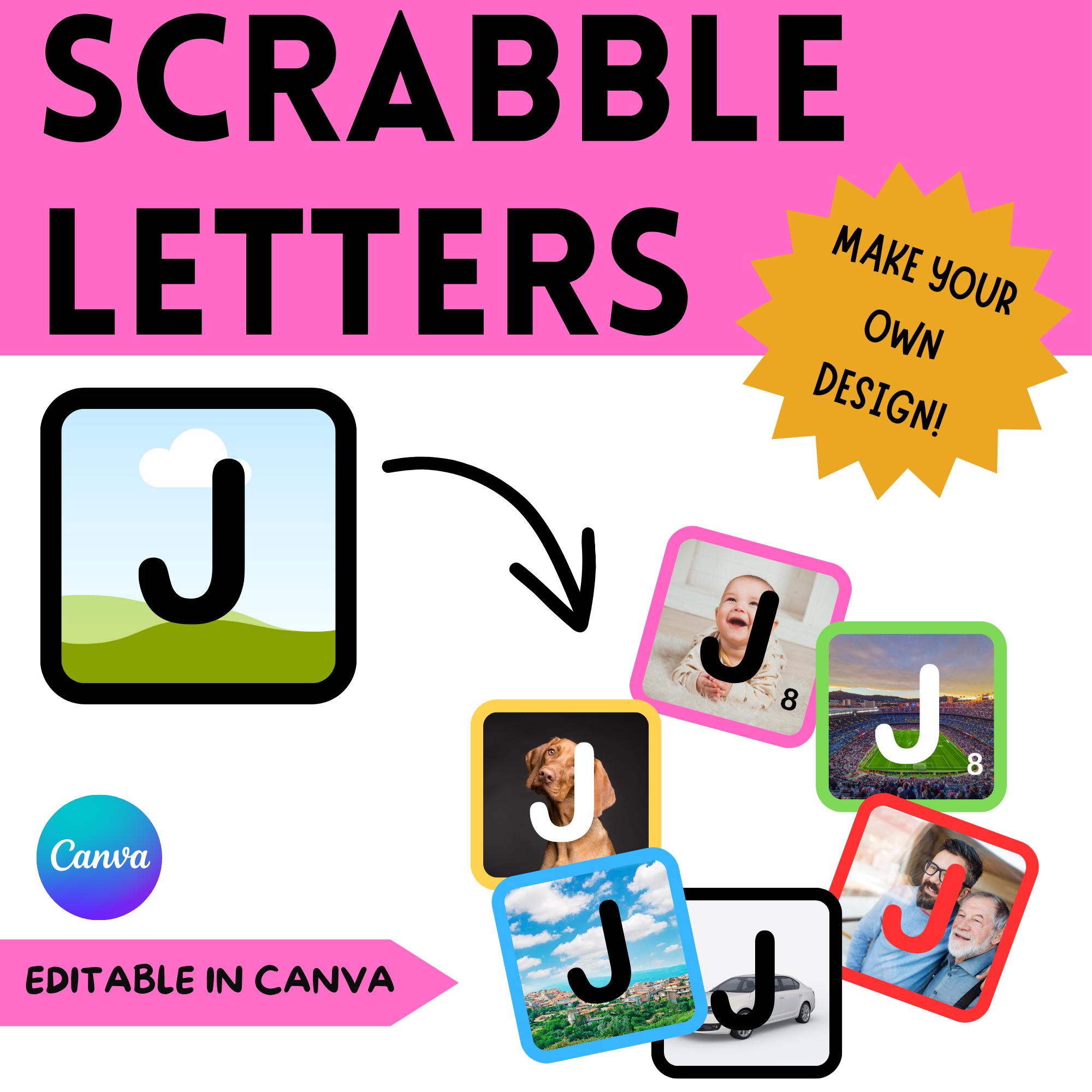 Scrabble Letter Template, Uppercase Scrabble Font, Personalized Game ...