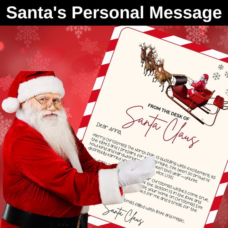 Personalized Santa Letter Template | Editable Christmas Printable ...