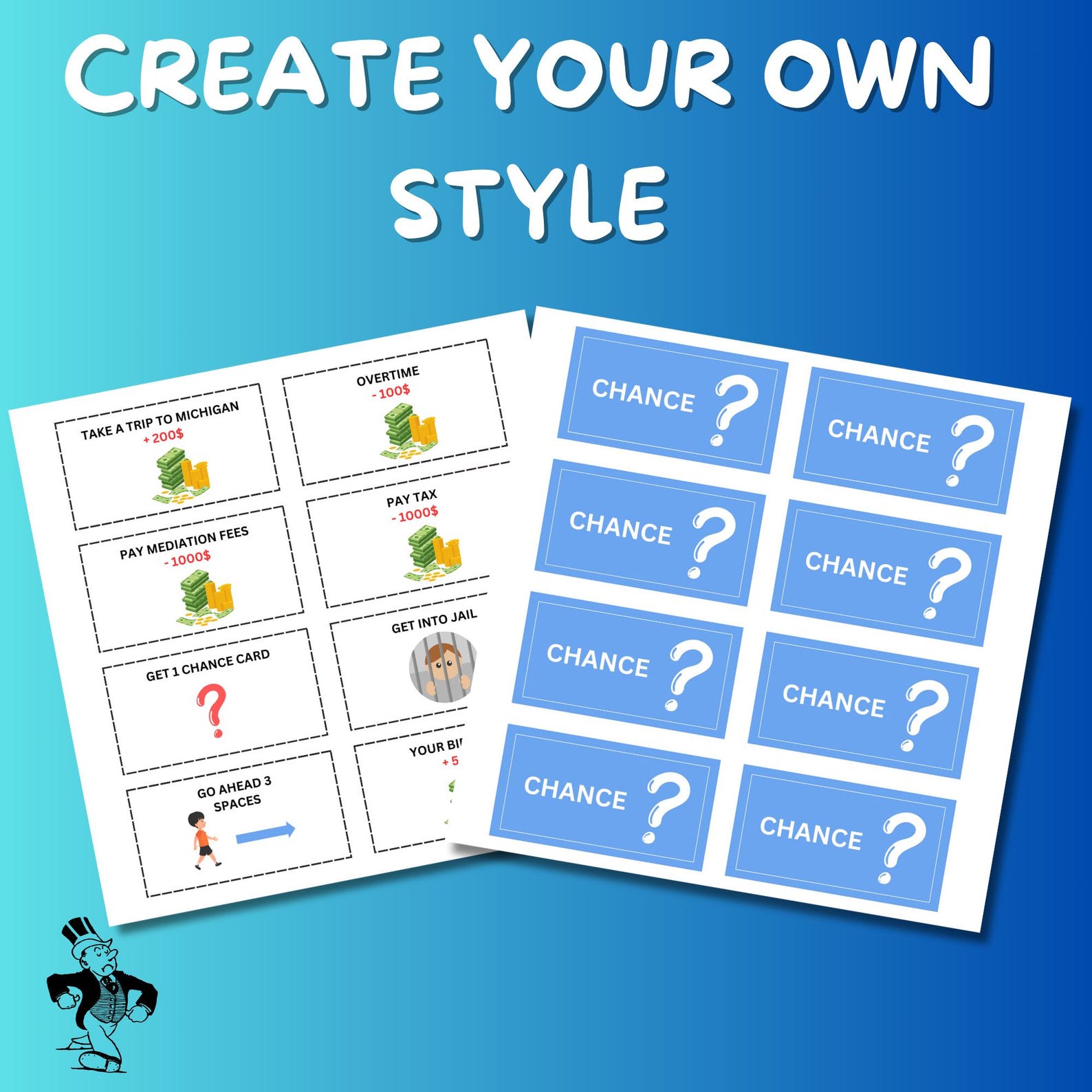 Editable Monopoly Template Canva Gameboard DIY Game Personalized ...