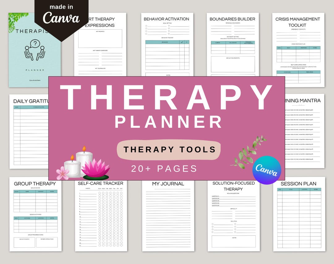 Therapist Planner, Therapy Journal, Therapy Worksheets, Therapy Notes ...