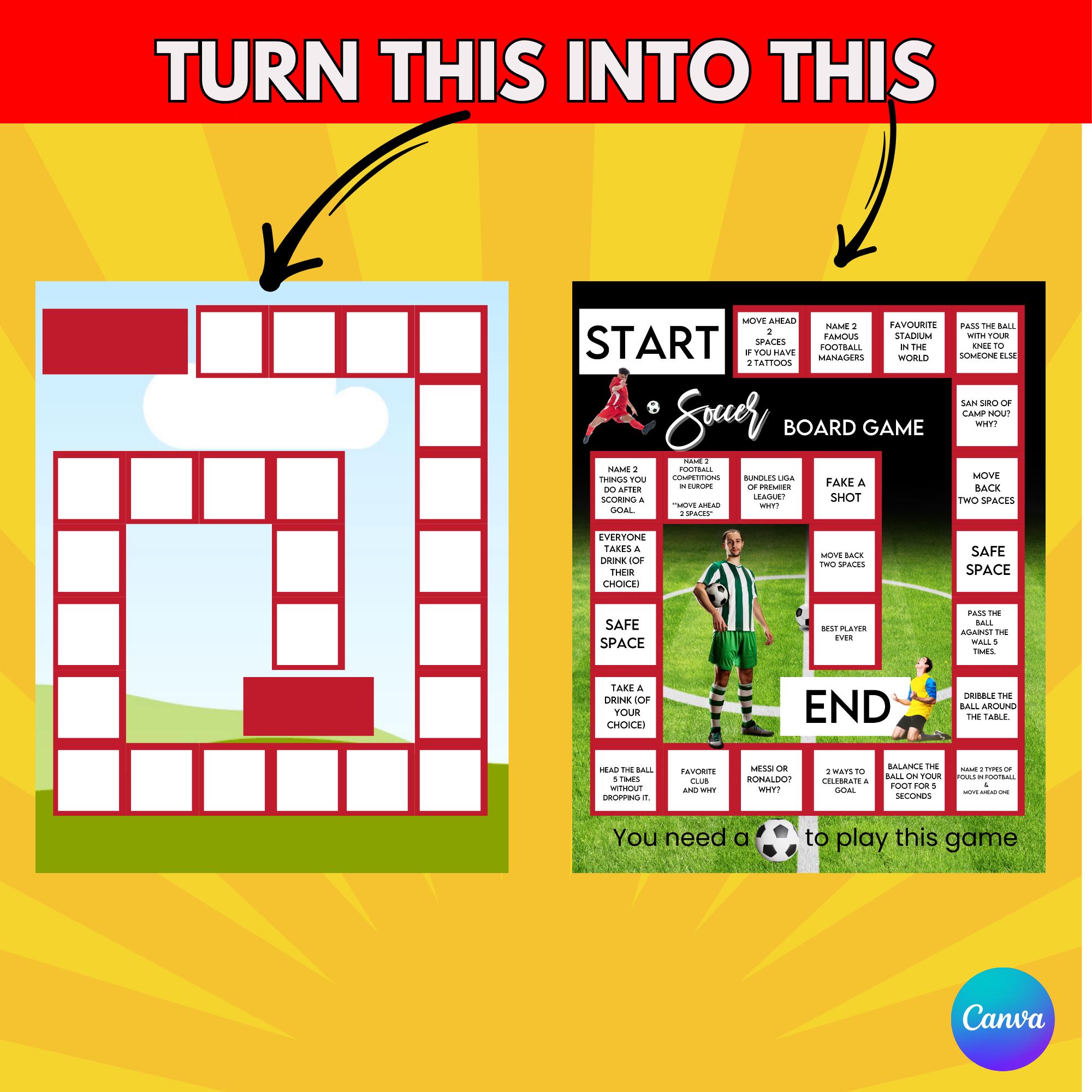 Custom Printable Board Game Template Personalized Game Board DIY Canva ...