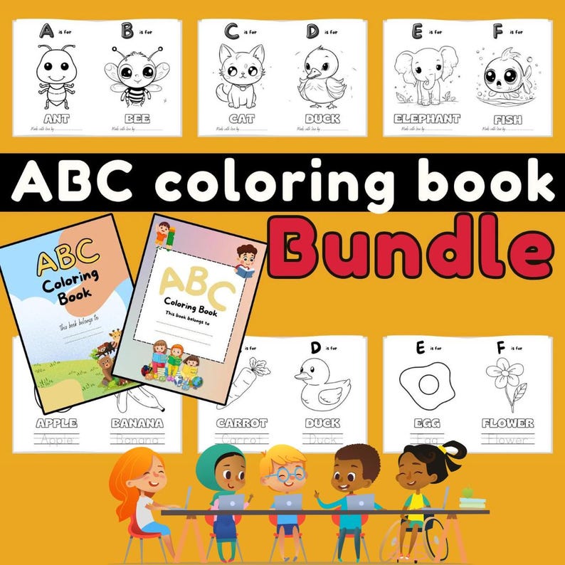 Coloring Alphabet Letters Printable Kids Education Preschool Worksheet ...