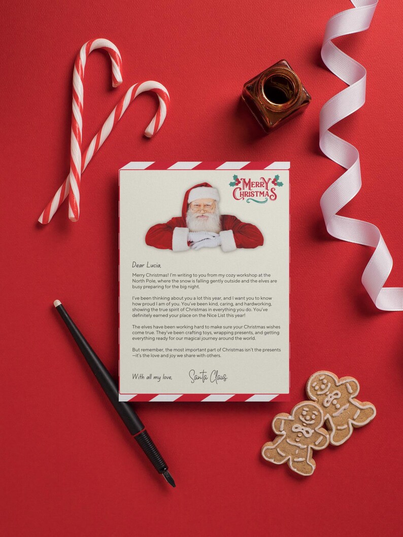 Personalized Santa Letter Template | Editable Christmas Printable ...