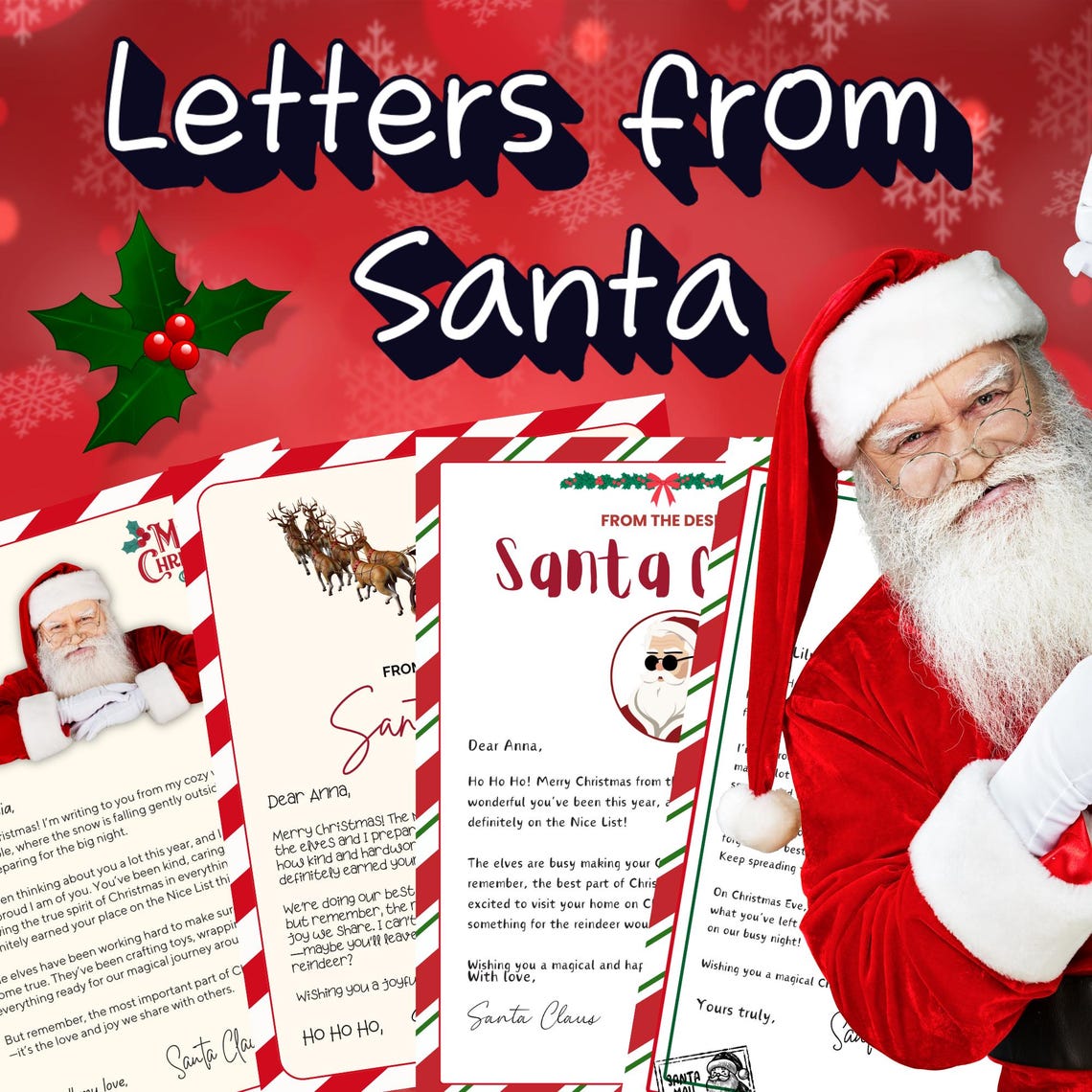Personalized Santa Letter Template | Editable Christmas Printable ...