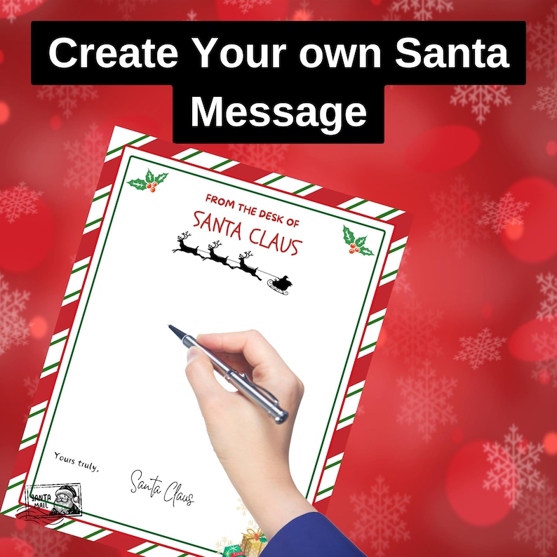 Personalized Santa Letter Template | Editable Christmas Printable ...