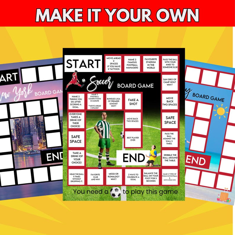 Custom Printable Board Game Template Personalized Game Board DIY Canva ...