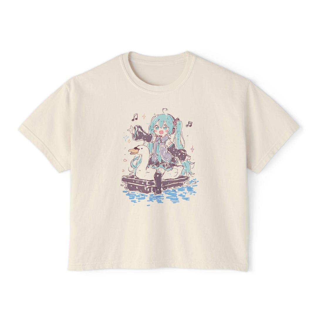 Anime Goose Box Tee, Japanese Style Cartoon Shirt, Kawaii Character Top ...