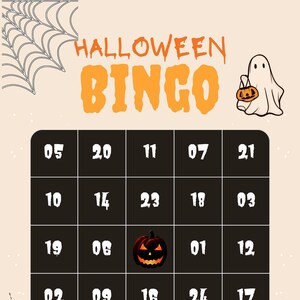 Halloween Bingo Game for Halloween Party Bingo for Adults for Kids for ...