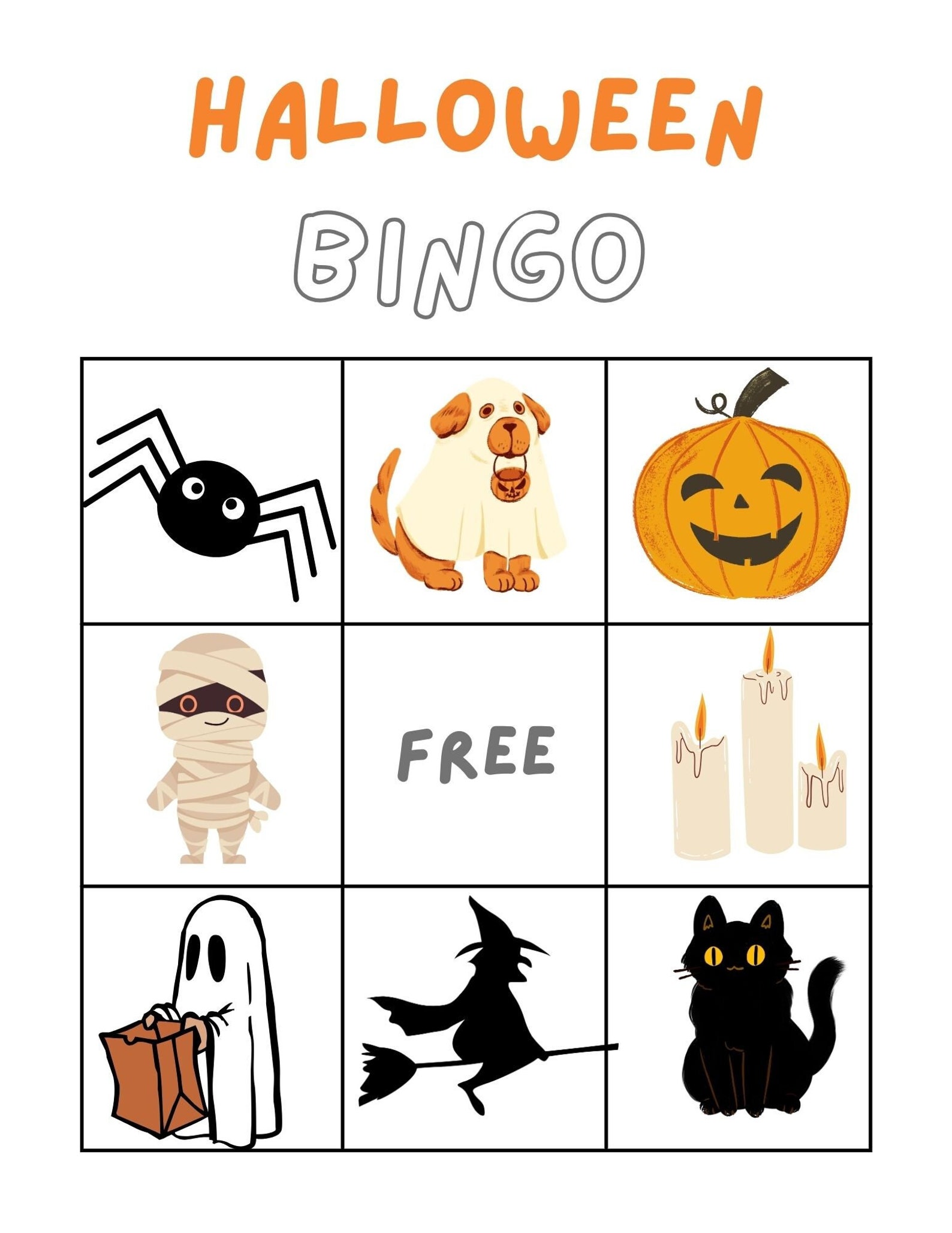 Halloween Bingo for Kids Printable Bingo Classroom Bingo Cute Halloween ...