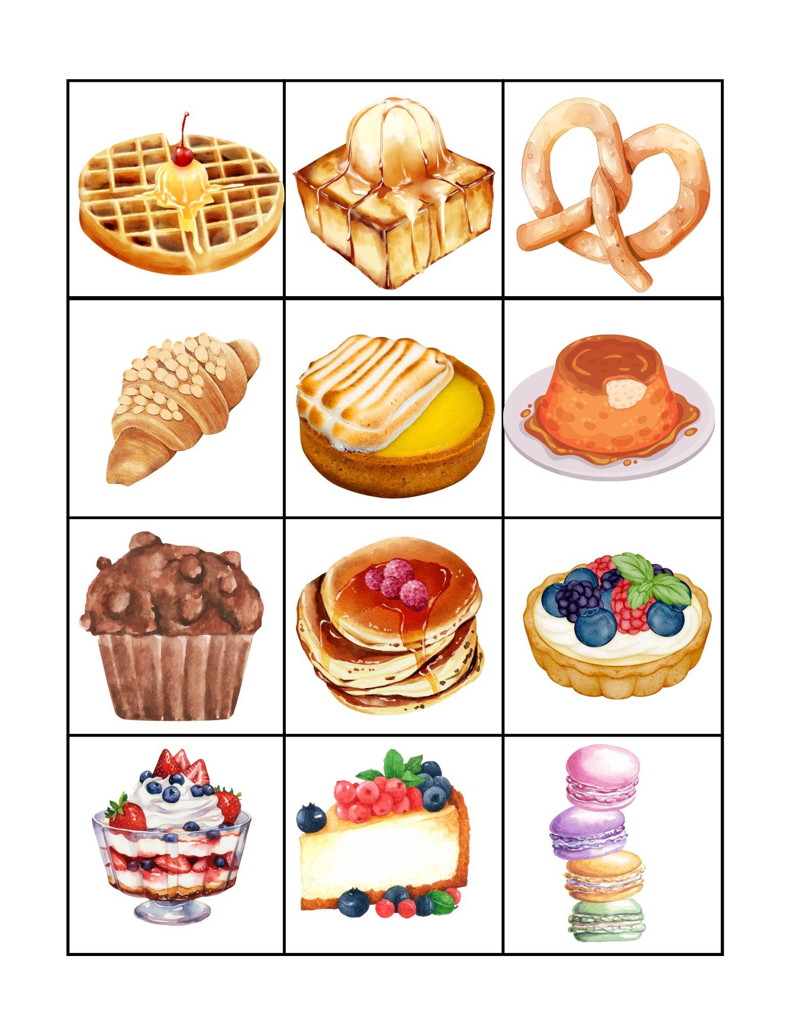 Dessert Bingo Classroom Bingo for Preschool for Kids for Teacher ...