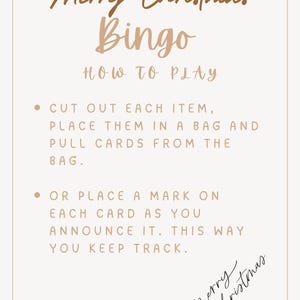 Aesthetic Christmas Bingo Game Family Bingo Game Digital Bingo Card ...