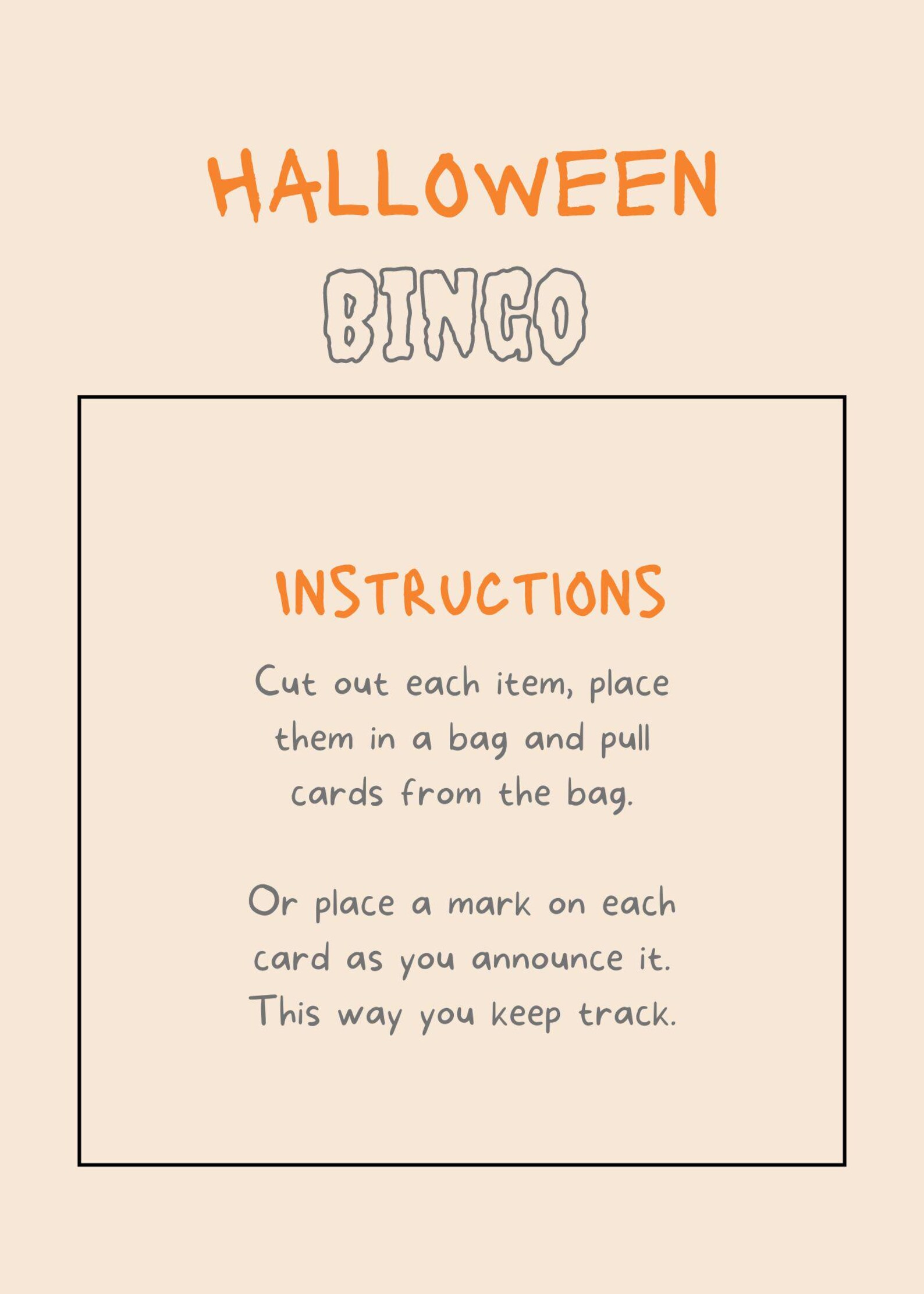 Halloween Bingo Game for Halloween Party Bingo for Adults for Kids for ...