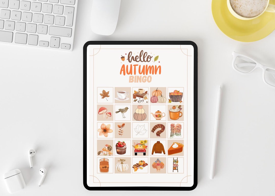 Aesthetic Autumn Bingo Fall Bingo Classroom Bingo Printable Bingo Cards ...