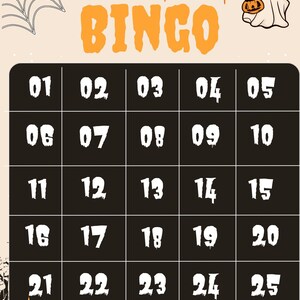 Halloween Bingo Game for Halloween Party Bingo for Adults for Kids for ...