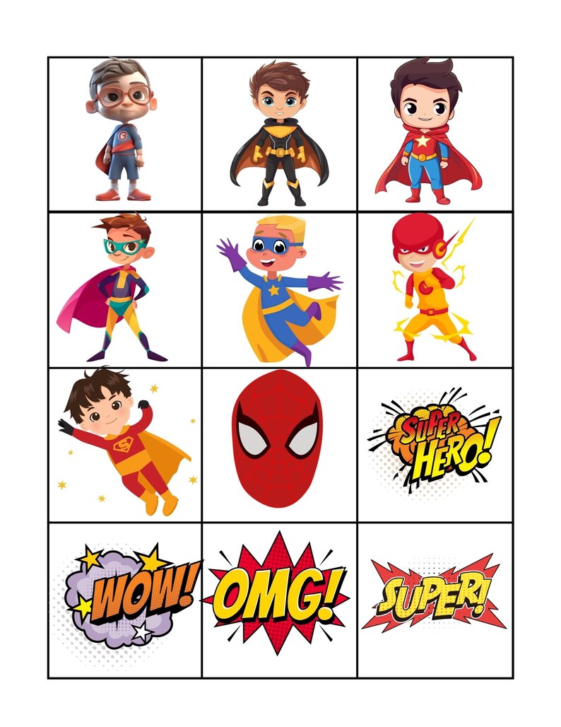 Super Hero Bingo for Kids Printable Bingo Classroom Bingo for Kids ...