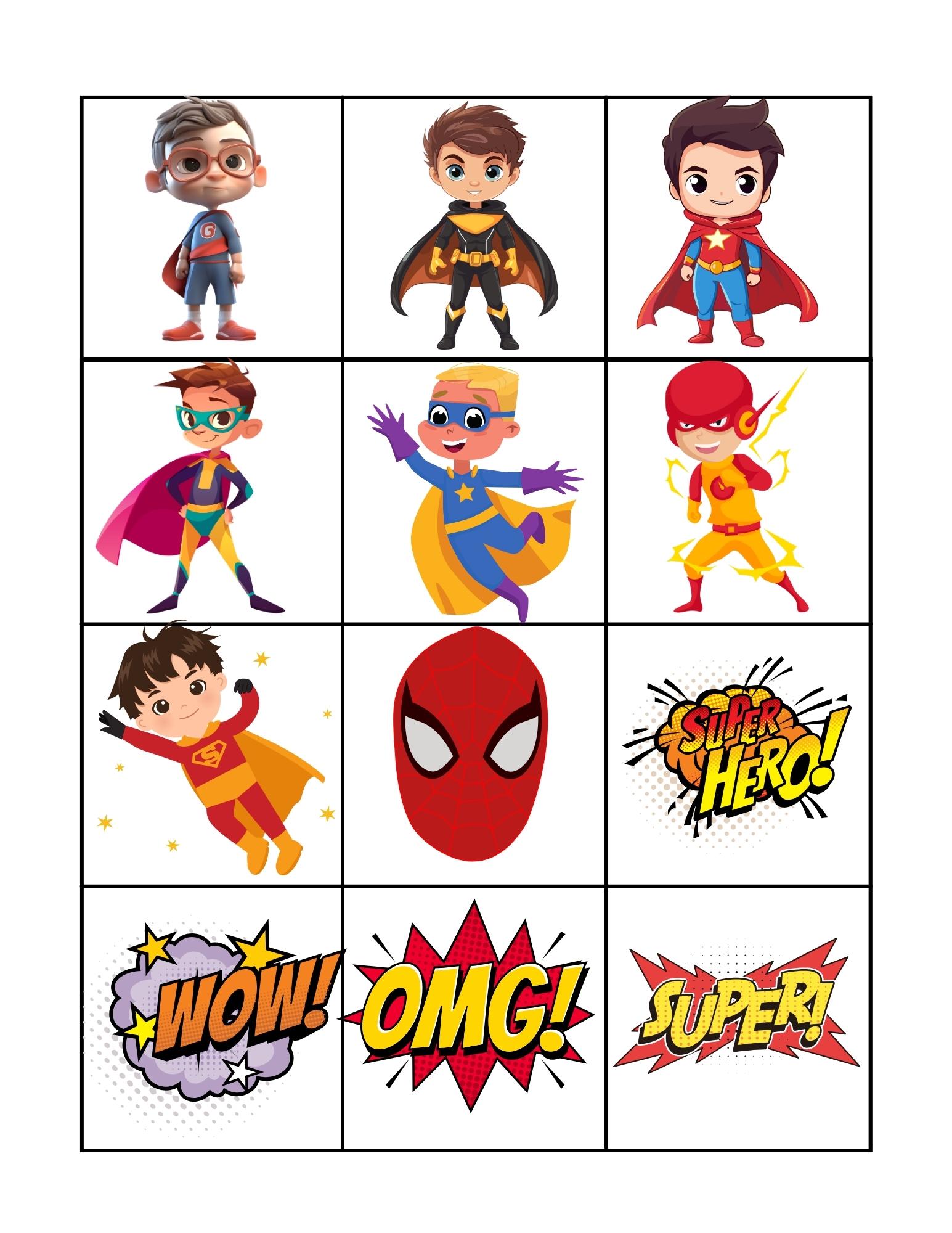 Super Hero Bingo for Kids Printable Bingo Classroom Bingo for Kids ...