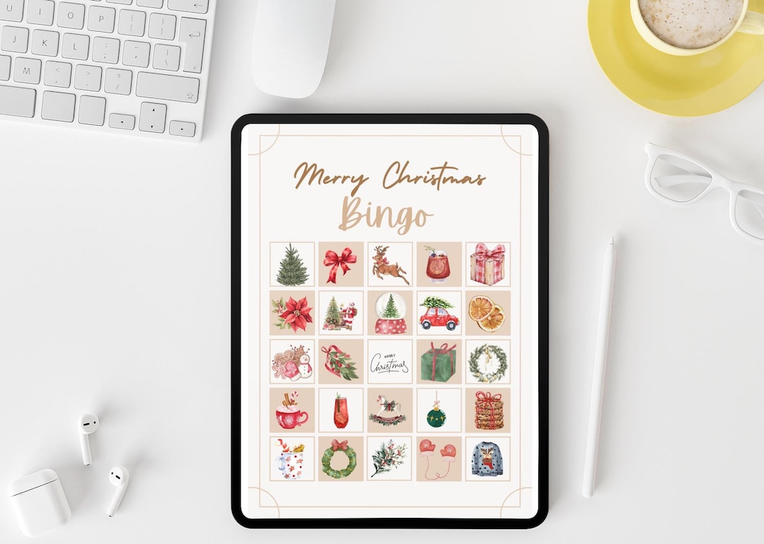 Aesthetic Christmas Bingo Printable Bingo Cards Classroom Bingo Pdf ...