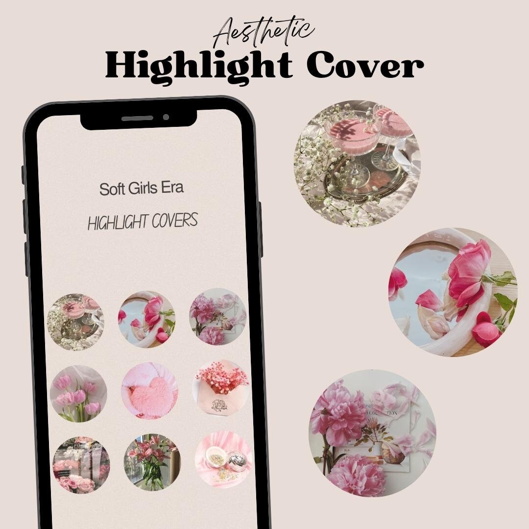 Aesthetic Soft Instagram Highlight Cover Bundles Soft and Elegant ...