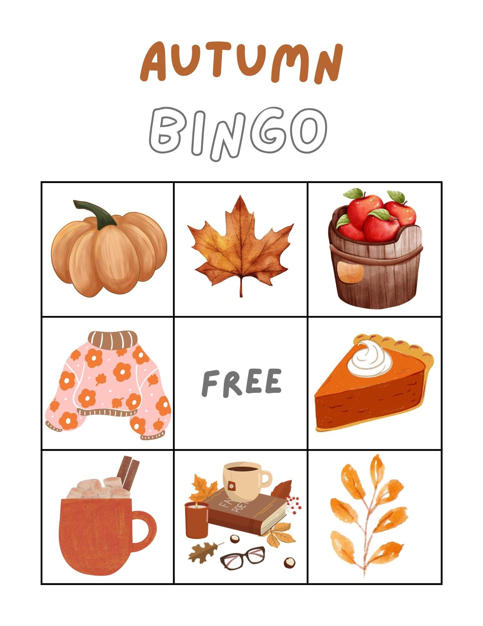 Autumn Bingo Aesthetic Kids Bingo Classroom Bingo Classroom Activities ...