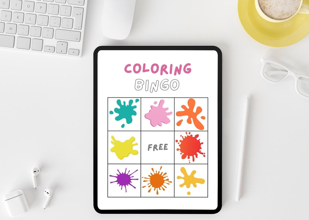 Coloring Bingo Printable Bingo Game for Kids Learning Activities for ...