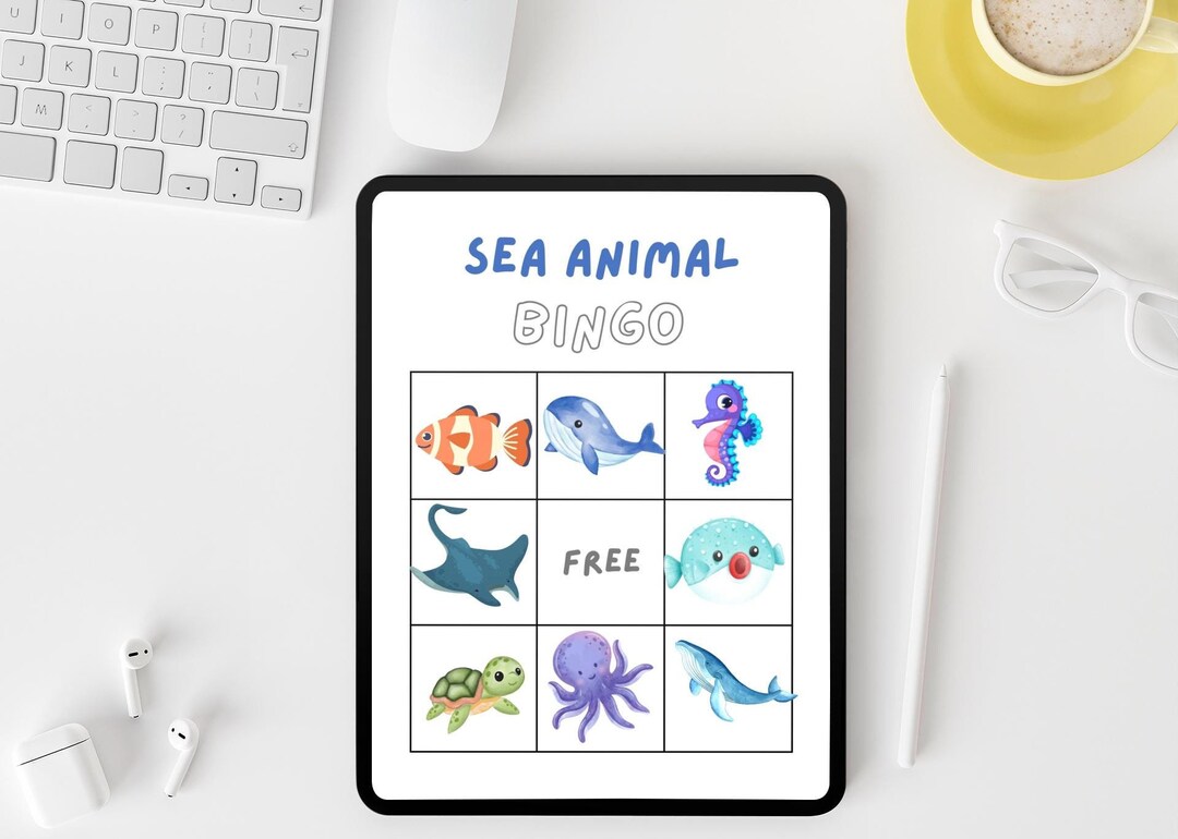 Sea Animal Bingo for Kids Printable Bingo Family Game for Kids ...