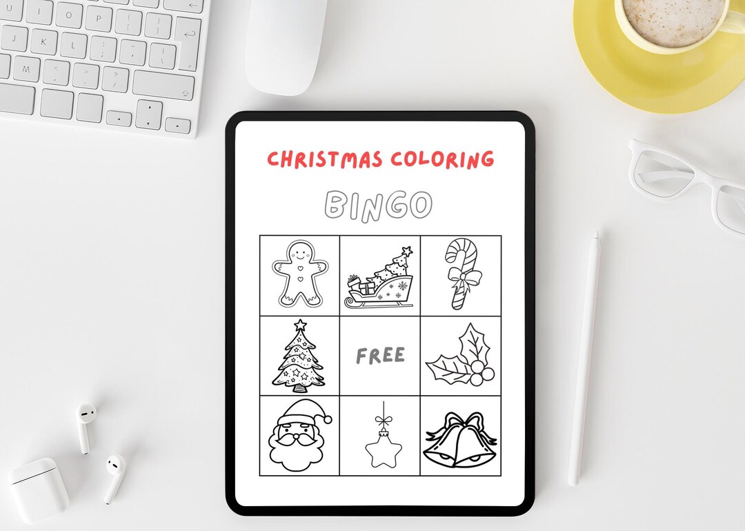 Christmas Coloring Bingo Pages Bingo Game for Kids for Toddlers for ...