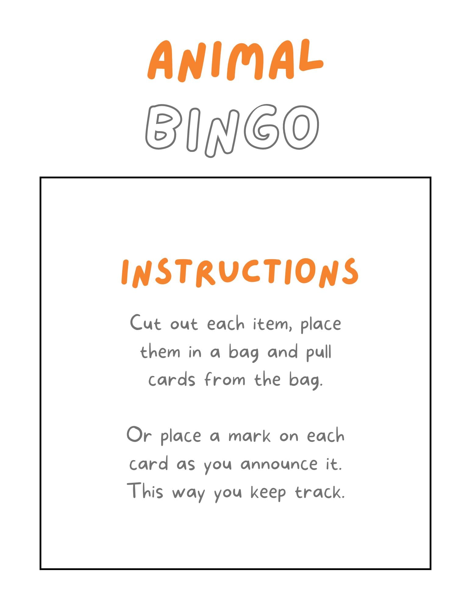 Animal Bingo for Kids Classroom Activities Preschool Activities for ...