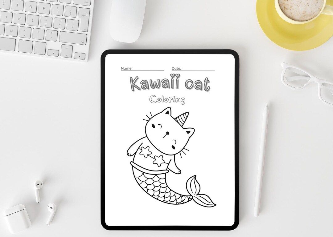 Kawaii Cat Coloring Pages Cute Coloring Pages for Kids for After-school ...