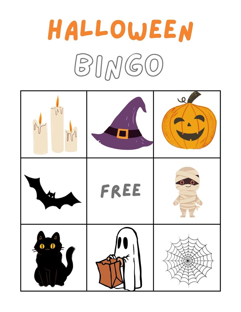 Halloween Bingo for Kids Printable Bingo Classroom Bingo Cute Halloween ...