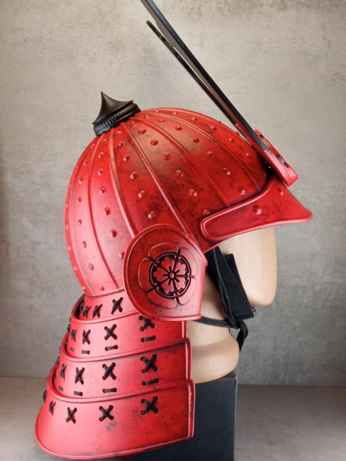 Red Samurai Kabuto Helmet With a Mask :japanese Warrior Armor- Wearable ...