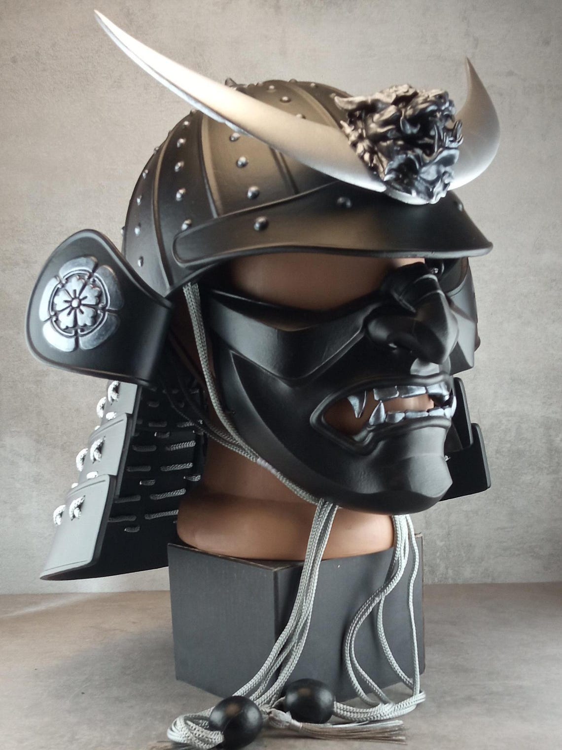 Samurai Kabuto Helmet With a Mask :japanese Warrior Armor-crescent Moon ...