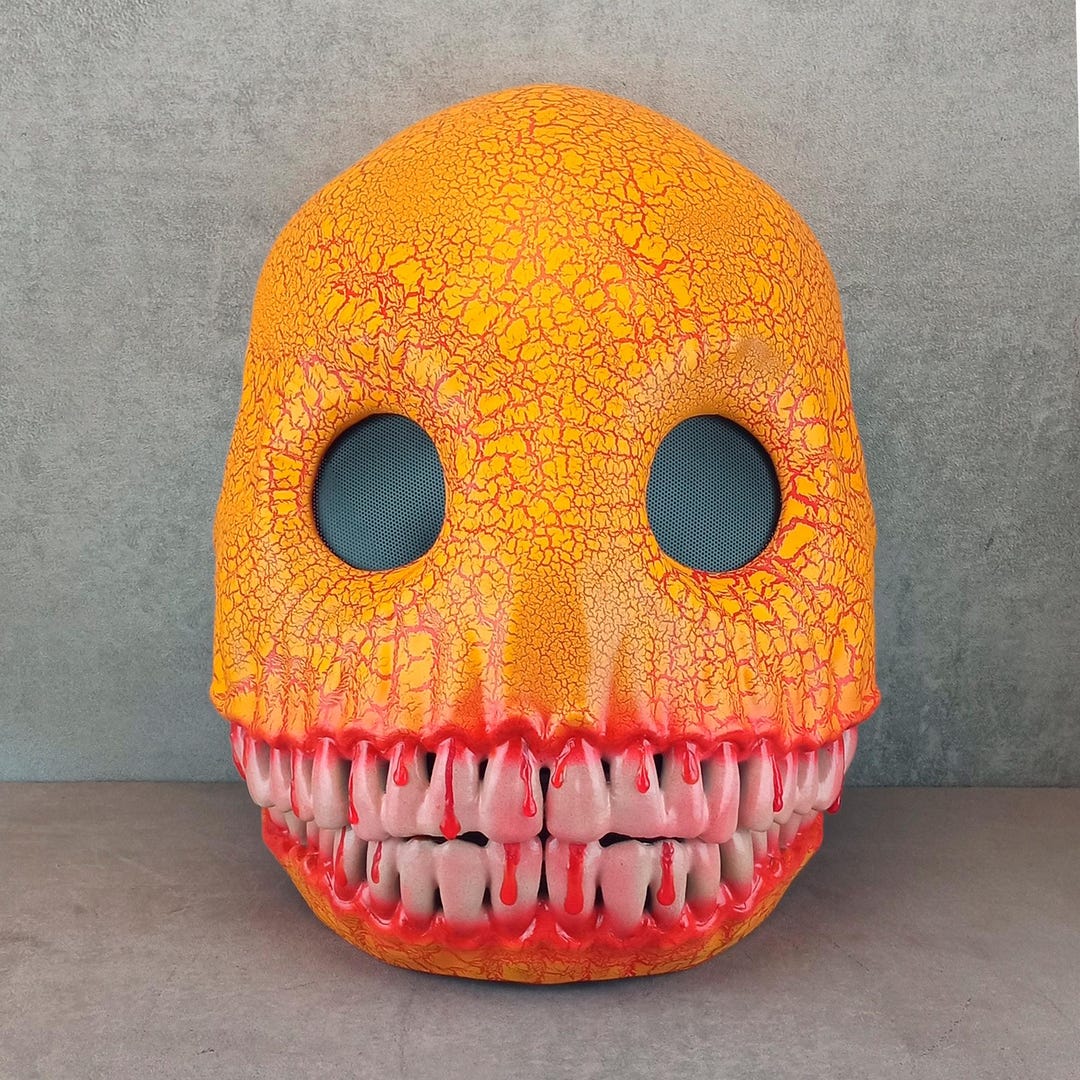 Smiley Mask, Red Cracks Smile Mask, Horrible Smile Mask, Horror Mask ...