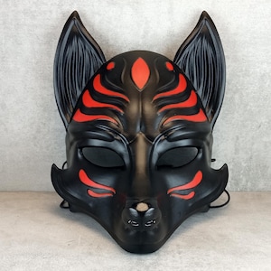 Black Okami Mask: Japanese Wolf Mask, Youkai Cosplay - Etsy UK
