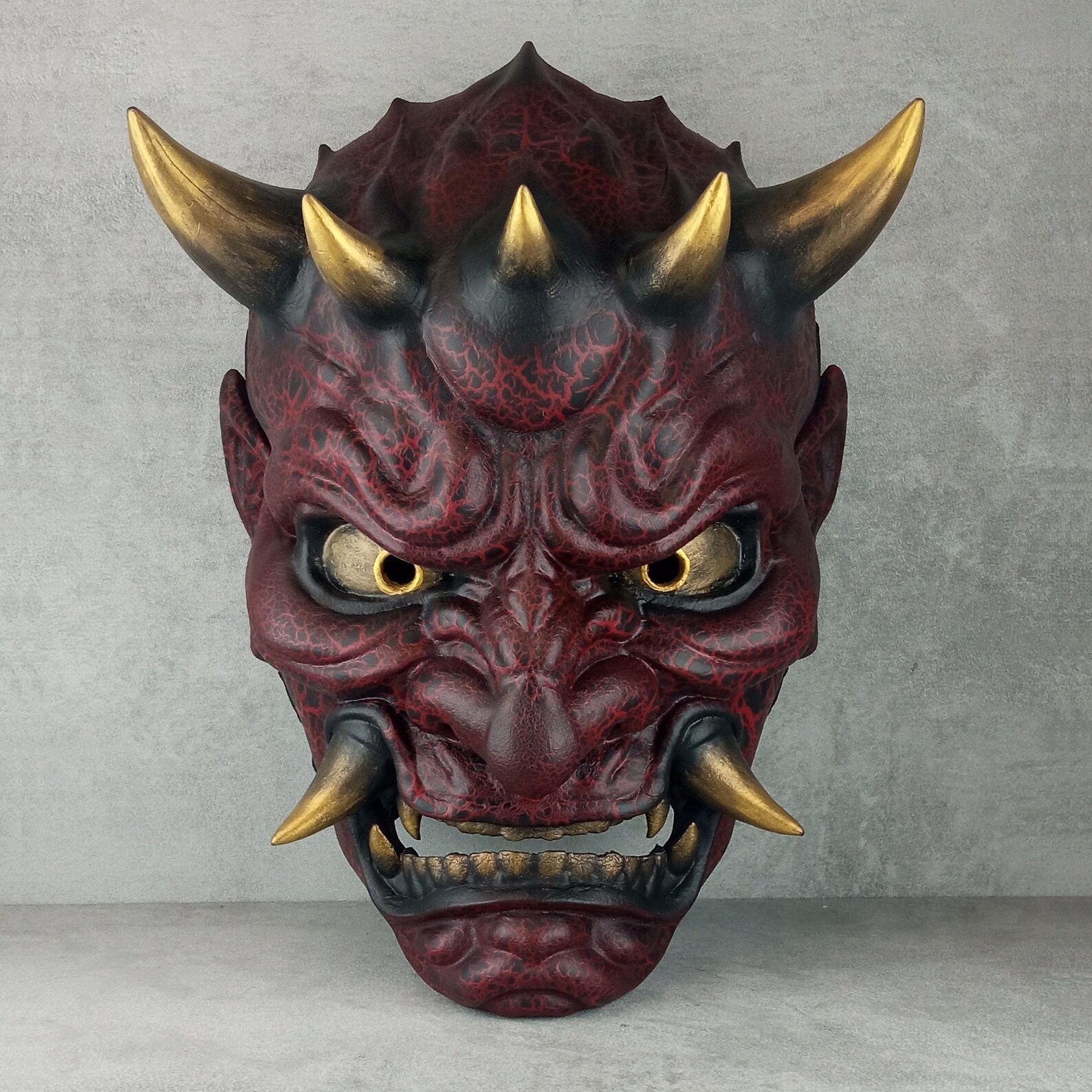 Exclusive Demon King Mask,demon Emperor Mask, Mask With Cracks ...
