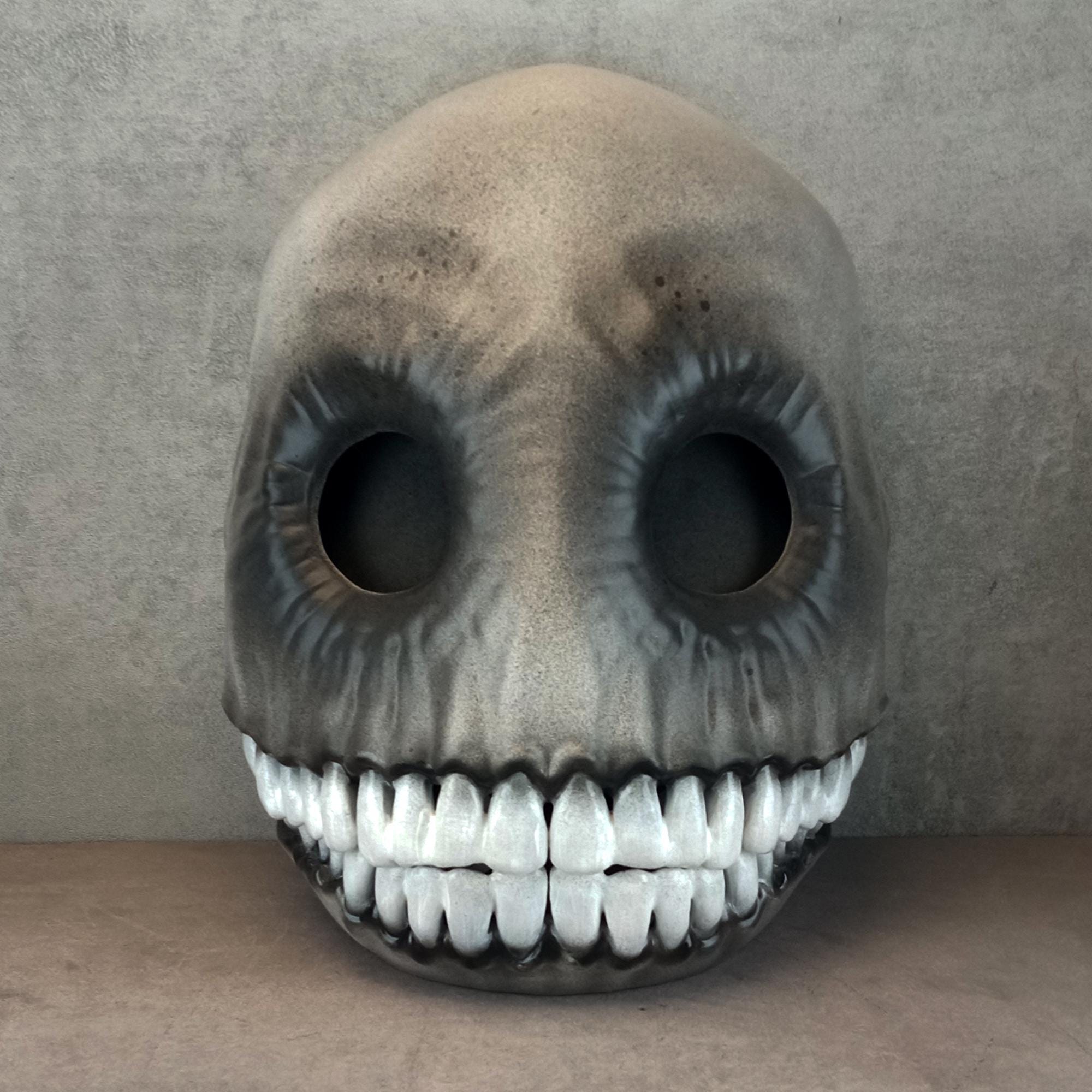 Smiley Mask, Grey-black Smile Mask, Horrible Smile Mask, Horror Mask ...