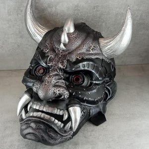 Exclusive Cyber Demon Mask,traditional Japanese Hannya Mask, Black ...