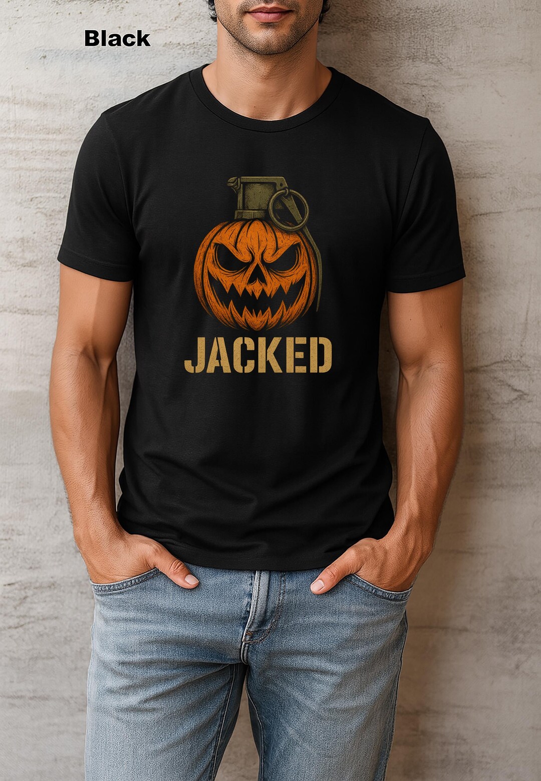 Jacked Jack O Lantern T-shirt: Funny Military Halloween Costume, XS-5XL ...