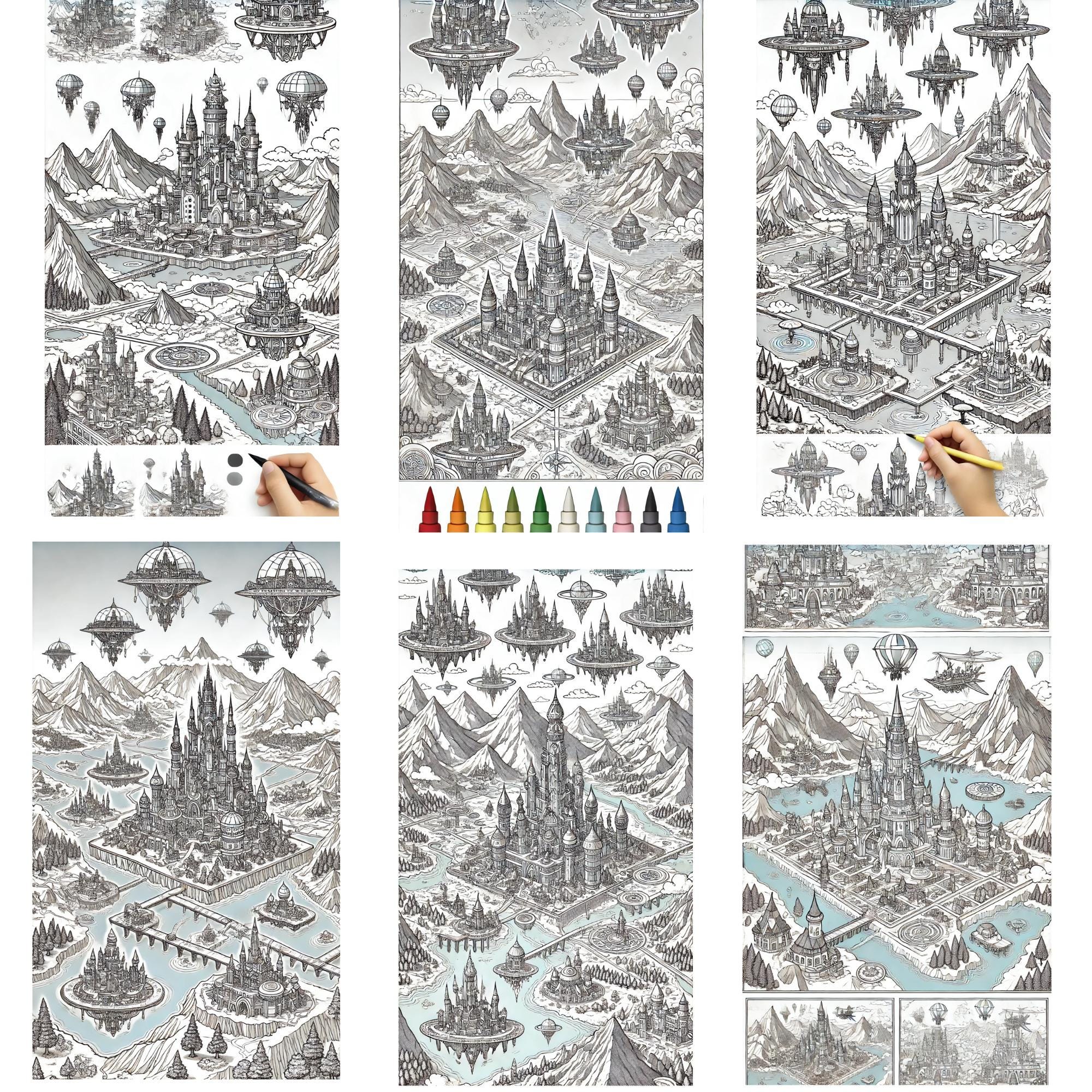 Fantasy Map Coloring Book: 25 Magical Landscapes - Etsy