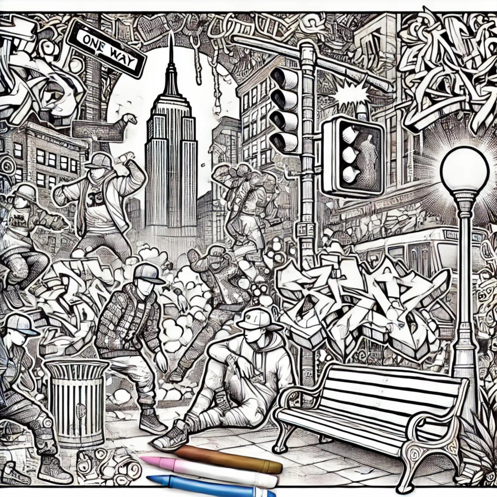 Street Art Coloring Pages – Vibrant Urban Graffiti Patterns - Etsy