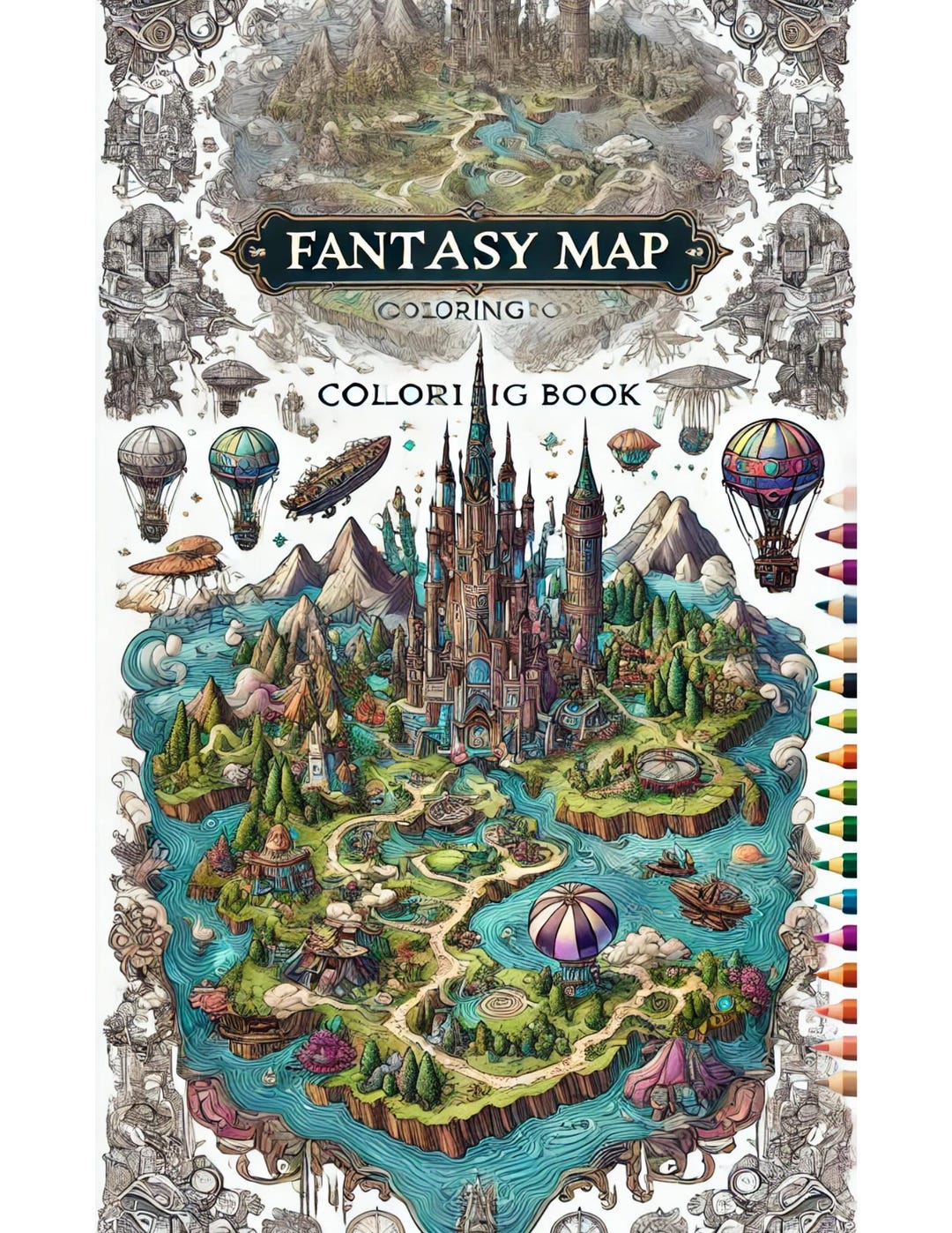 Fantasy Map Coloring Book: 25 Magical Landscapes - Etsy