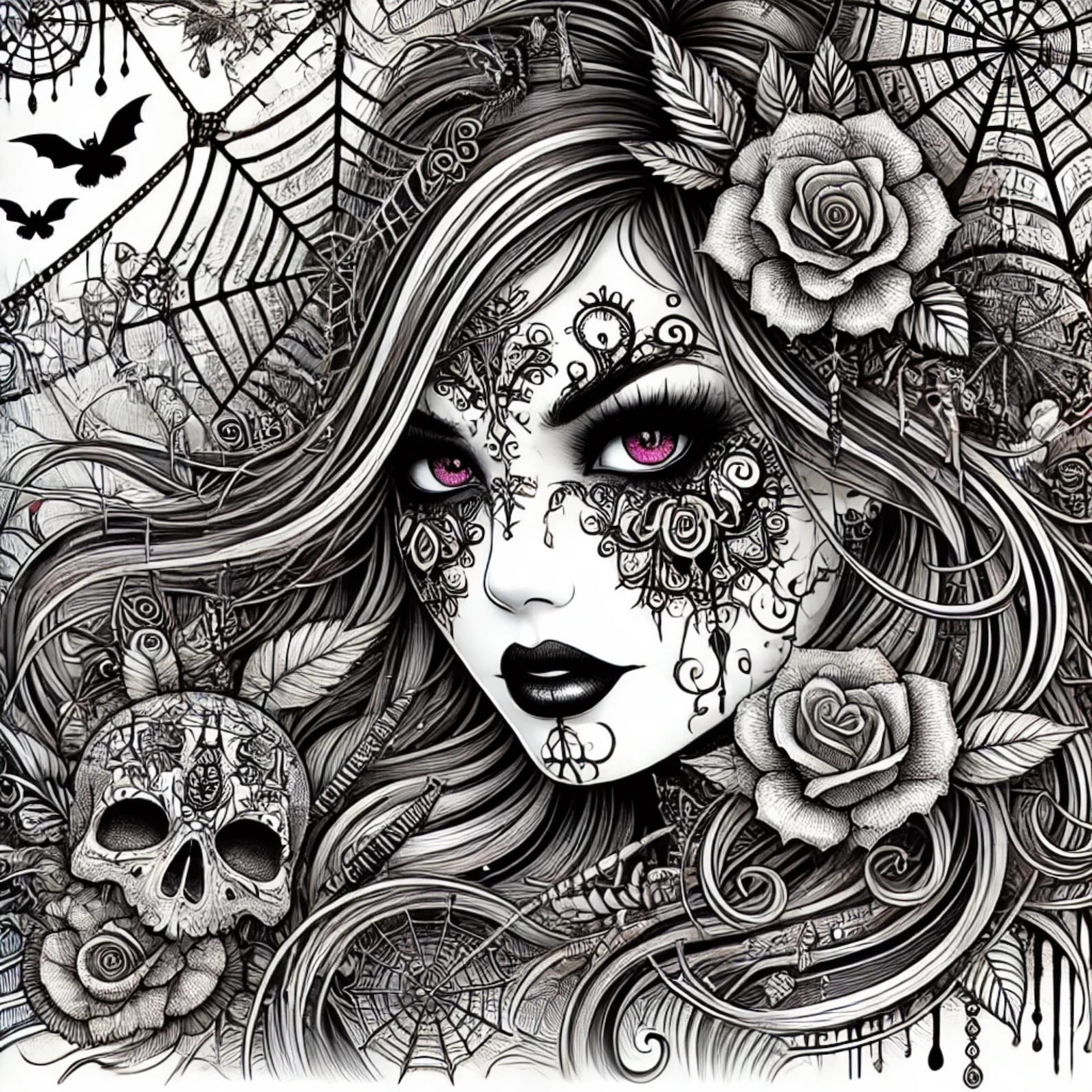 Gothic Elegance Coloring Book Intricate and Beautiful Gothic-themed ...