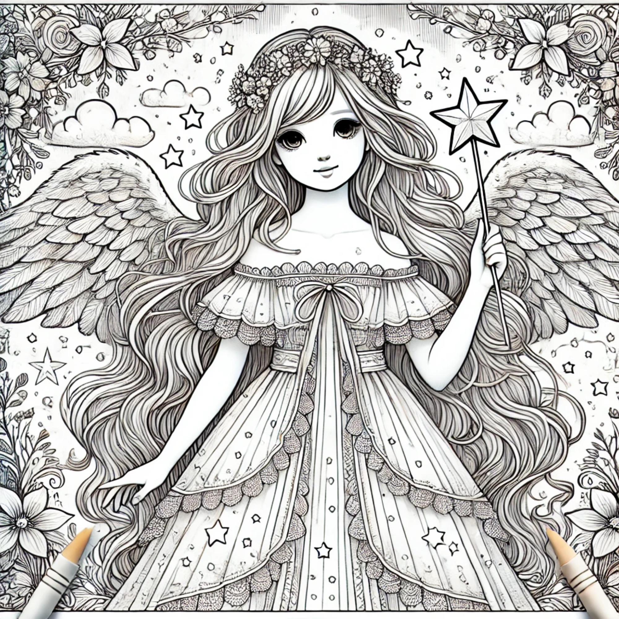 Small Angel Coloring Book for Kids - 25 Pages of Whimsical Angel ...