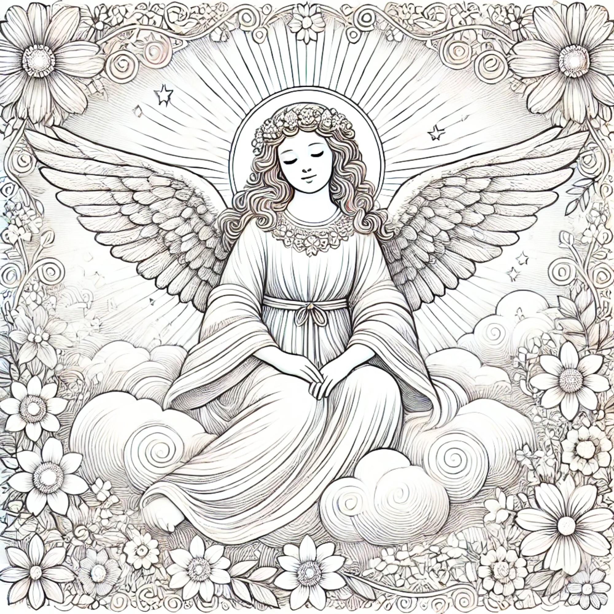 Heavenly Angels: A Coloring Book of Serene and Majestic Angels - Etsy