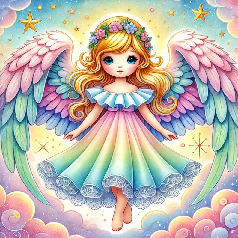 Small Angel Coloring Book for Kids - 25 Pages of Whimsical Angel ...