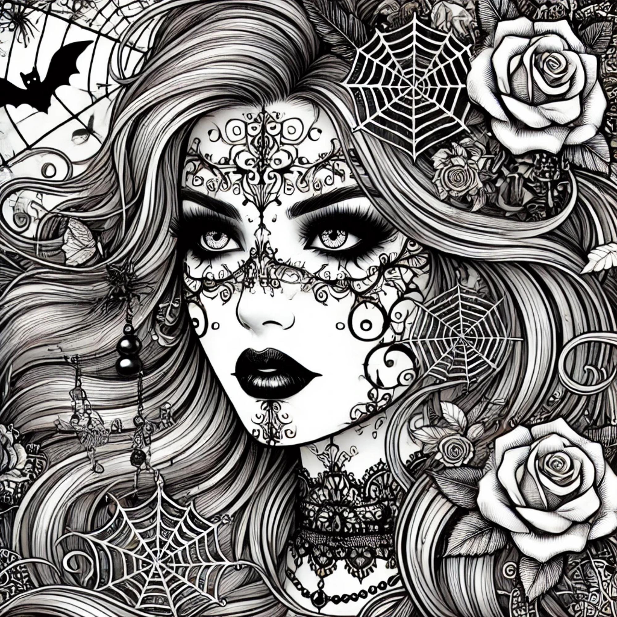 Gothic Elegance Coloring Book Intricate and Beautiful Gothic-themed ...